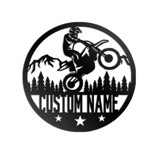 商品名: Nanlili PoroX カスタムバイカーメタルウォールアート、パーソナライズされたダートバイクネームサイン装飾、部屋、オートバイのホームデコレーション、モトクロスライダーモノグラム壁装飾、パーソナライズされた名前ロゴ、ブラック...