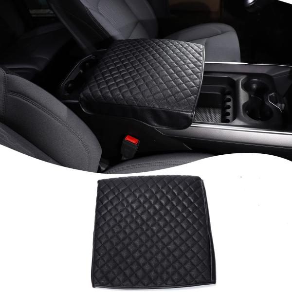 商品名: Hoolcar アームレストパッドカバー センターコンソール蓋カバー 2018-2022 Dodge Ram対応 レザーコンソール交換用 ブラック Hoolcar Armrest Pad Cover Center Console ...