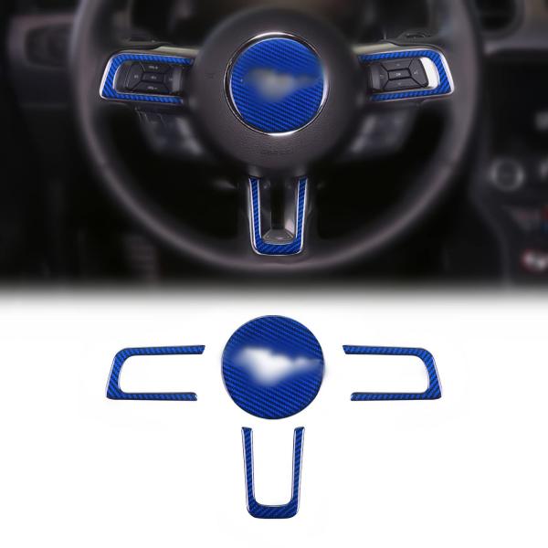 商品名:  YAMUDA Compatible with 4PCS Carbon Fiber Sticker Steering Wheel Decorative Accessories for Ford Mustang 2015 2016 ...