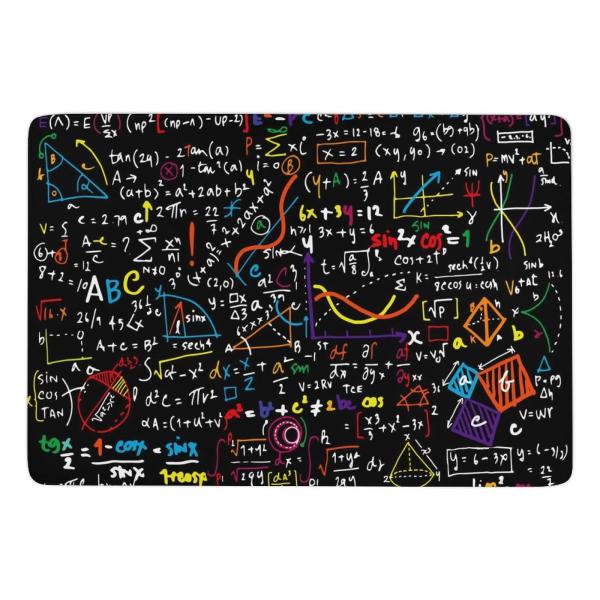 商品名:  Large Area Rugs Non Slip Durable Thick Floor Mat Doormats Black Math Linear Mathematics Education Pattern Printed ...