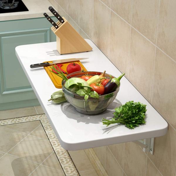 商品名: 壁掛けキッチン野菜カッティングテーブル折りたたみダイニングテーブル、フローティング多機能コンピューターデスク、ワークベンチ、39サイズ、耐荷重220ポンド、ホームオフィス用省スペース（70x40cm / 28x16in） LUNE...
