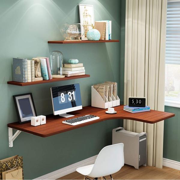 商品名: ホームウォールマウントコーナーテーブル、多機能折りたたみコンピューターデスク、フローティングダイニングテーブル、ワークベンチ、キッチン、バスルーム、バルコニー用、10サイズ、アクセサリー付き、チークカラー (60x40x25cm/...