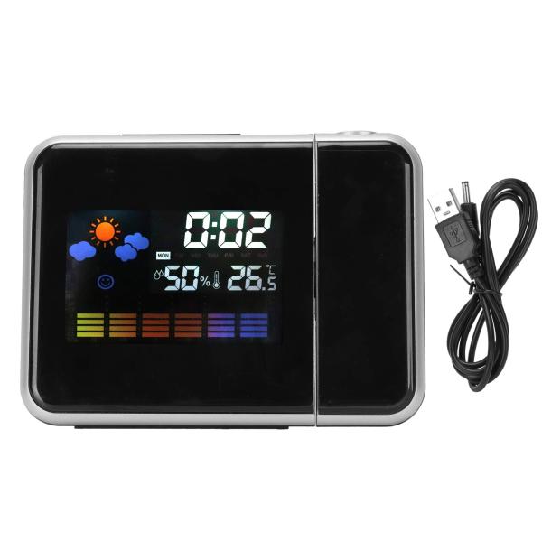 商品名:  Natudeco Projection Alarm Clock Smart LED Display Clock Thermometer Hygrometer Weather Monitoring Clock Snooze Ala...