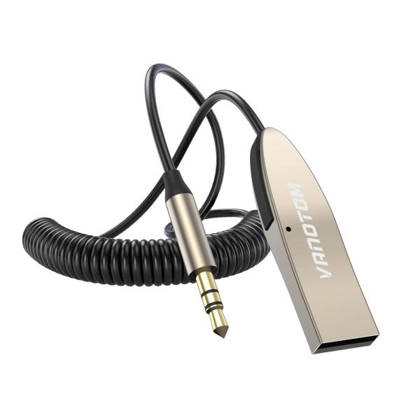 商品名:  VANOTOM Aux to Bluetooth 5.0 Receiver 3.5mm Bluetooth Adapter with Microphone for Music Streaming and Hands-Free C...