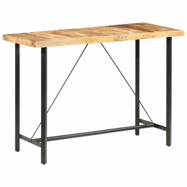 商品名:  Tidyard Bar Table Rough Mango Wood Wood Tabletop Counter Height Pub Table Iron Frame for Kitchen, Dining Room, Caf...