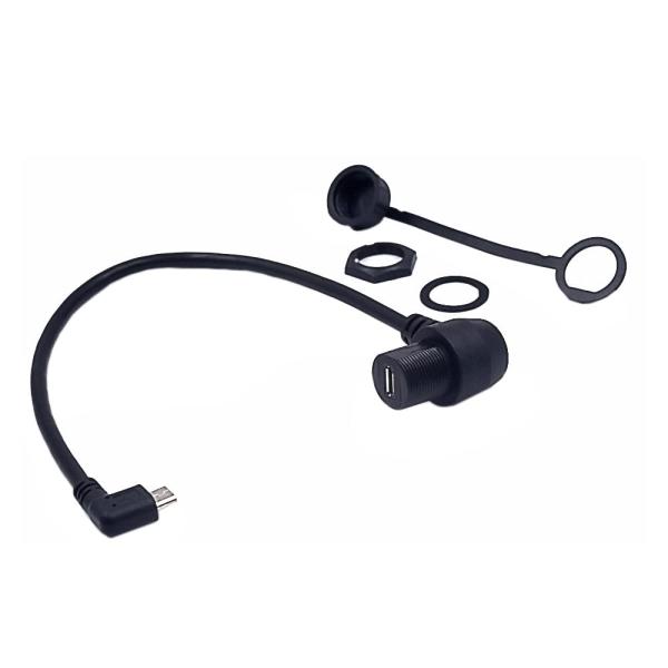 商品名: Kework 0.3メートル マイクロUSB 5ピン 90度直角オス→90度メス フラッシュパネルマウント延長 AUXケーブル 車 トラック ボート オートバイ ダッシュボード用 同期充電とデータ転送 Kework 0.3 Met...