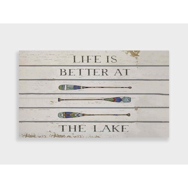 商品名:  Life is Better at The Lake Paddles Napa Skin Super Absorbent Bath Mat,17 x 30 Inch Home Lake House Bathroom Kitche...