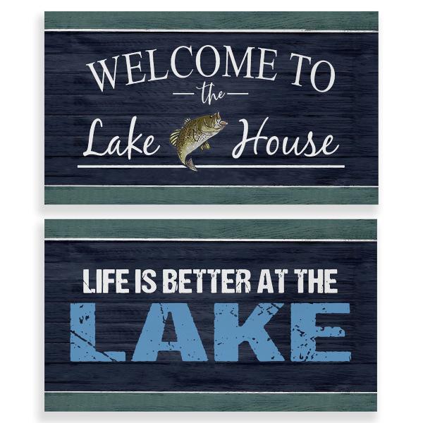 商品名:  Welcome to The Lake House Napa Skin Super Absorbent Bath Mat,17x30 Inch Set of 2 Home Lake House Bathroom Kitchen ...