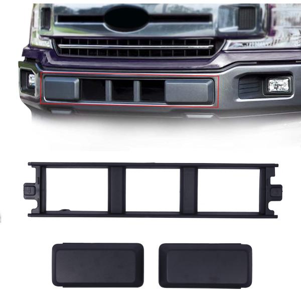 商品名: KARPAL フロントバンパーガードパッド エンドキャップカバーインサート + フロントバンパー下部センターカバー 2018 2019 2020 フォード F-150 F150に対応 KARPAL Front Bumper Gua...