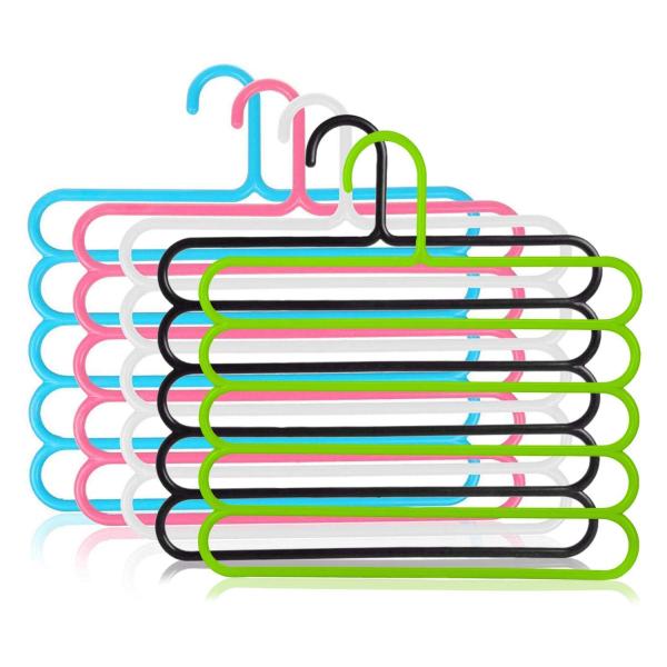 商品名: Desirous World 5層プラスチック多目的衣類ハンガー 5個セット アソートカラー Desirous World 5 Layer Plastic Multipurpose Clothes Hanger, Set of 5...