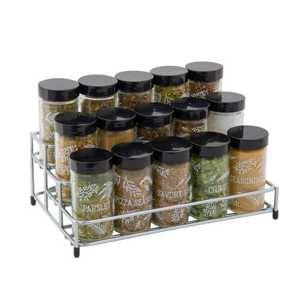 商品名: Kamenstein スパイスラック 9.5 x 5.8 x 9インチ ブラック Kamenstein 15 Jar Lincoln Countertop Spice Rack with Spices Included, FREE...
