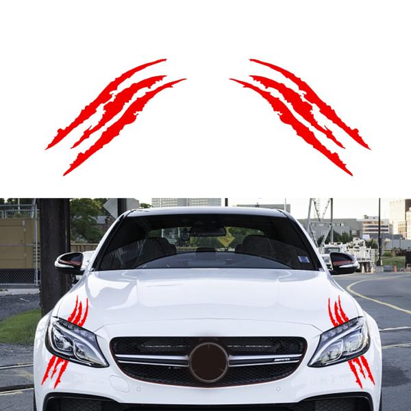 商品名: yonwait 1個 爪マーク ヘッドライトデカール 防水 ヘッドライト カーステッカー スポーツカー SUV ピックアップトラック ウィンドウ オートバイ用のユニバーサルサイズ (レッド) yonwait 1 PC Claw M...