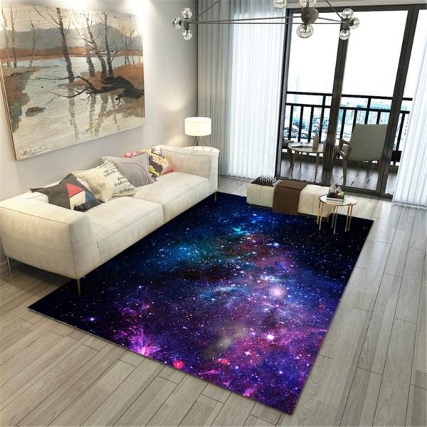 商品名:  Blue Purple Galaxy Area Rug for Women Girls Starry Sky Stars Outer Space Throw Rugs Living Room Kitchen Floor Mat ...