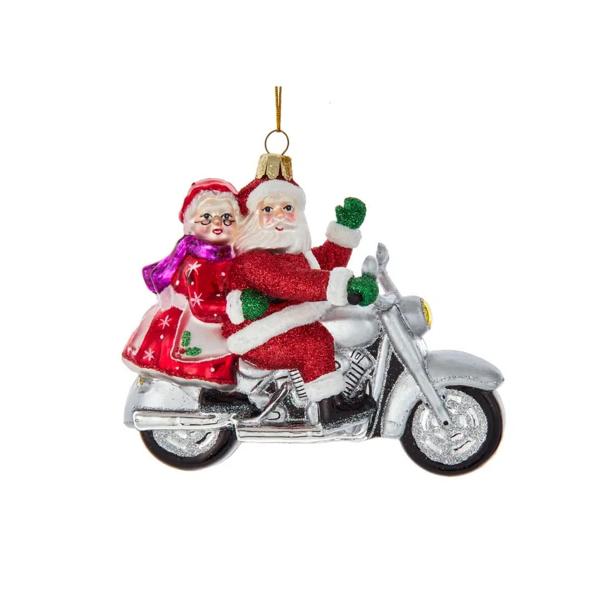 商品名: サンタ&amp;ミセス・クロースのオートバイオーナメント Santa &amp; Mrs. Claus on Motorcycle Ornamentブランド: The Bridge Collection高さ: 17cm横幅: 14...