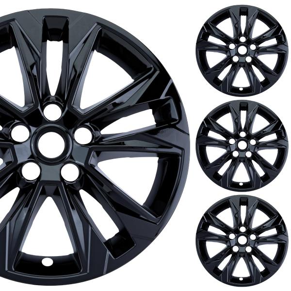 商品名: シボレー トレイルブレイザー LS (21-22) 用 17インチ グロスブラック ホイールスキンセット | 耐久性のあるABSプラスチックカバー - OEMホイールに直接フィット PACRIM 17" Gloss Black W...