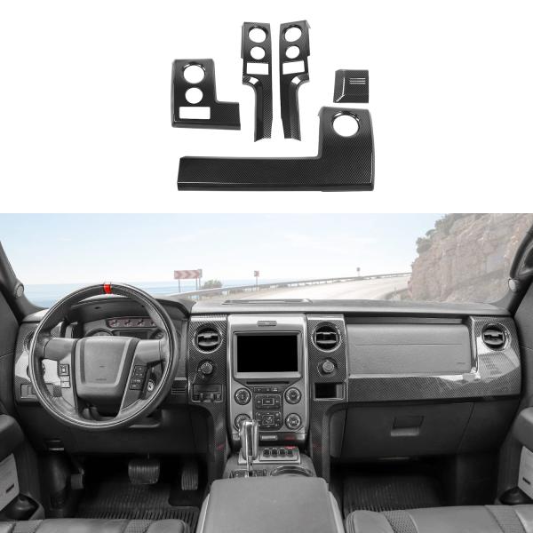商品名: PDKLIN F150 センターコンソールキット ダッシュパネルカバー &amp; Co-Pilot ダッシュボードパントリム &amp; ヘッドライトスイッチフレームカバー Ford F150 2009-2014に対応 内装アク...