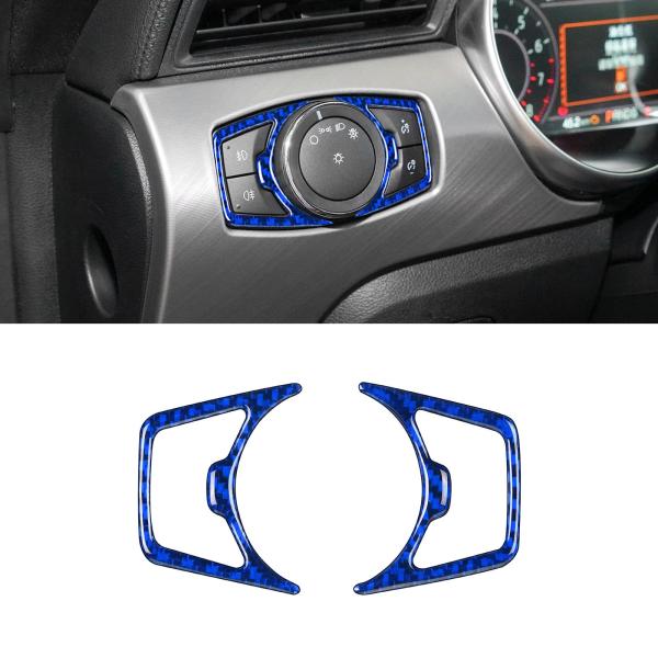 商品名:  YAMUDA Compatible with 2PCS Carbon Fiber Sticker Car Headlamp Switch Panel Interior Decoration Sticker for Ford Mu...