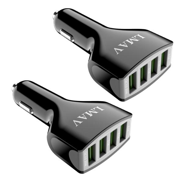 商品名: 車用充電器アダプター [2個パック] USBポート マルチカーチャージャー QC 3.0高速車載充電器 iPhone 14 Pro Max 13 12 11 iPad Pro Samsung S22 Note 20対応 ブラック ...