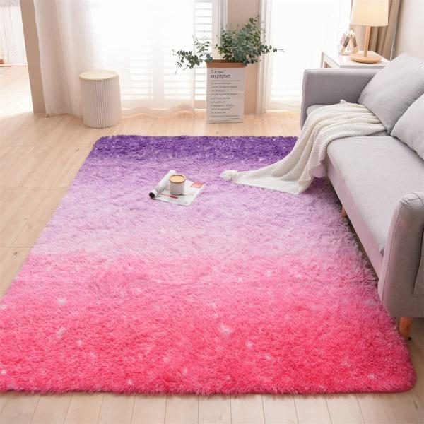 商品名:  Btargot Soft Space Star for Princess Prince Castle Play Modern Colorful Abstract Area Rugs Anti-Skid Fluffy Rectan...