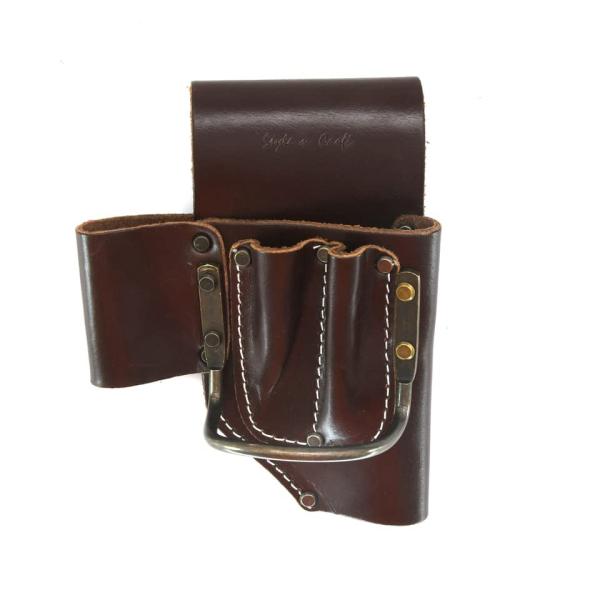 商品名: Style n Craft 98460 4ポケットペンチ ハンマー 懐中電灯 ペンシルホルダー マルチツールホルダー フルグレインレザー ツールポーチ ダークタン Style n Craft 4-Pocket Pliers, Ha...