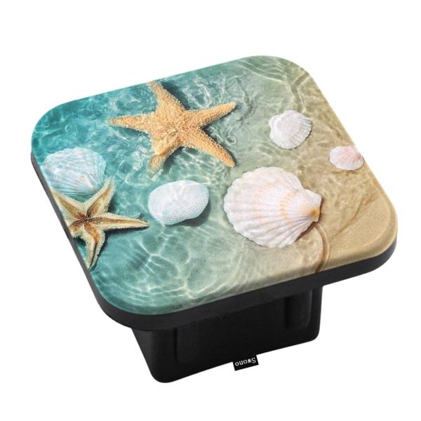 商品名: Swono ヒトデ 貝殻 ヒッチレシーバーカバー トロピカルオーシャン ビーチ シーショアシェル 頑丈なゴム製牽引ヒッチカバー ヒッチチューブプラグ レシーバーキャップ 2インチの牽引ヒッチレシーバーにフィット 取り付け簡単 Sw...