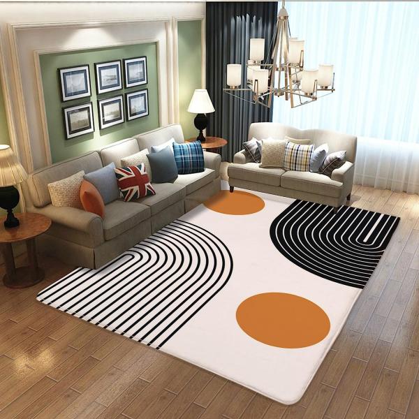 商品名Large Area Rugs for Living Room Mid-Century Modern Minimalist Art Non-Slip Floor Mat Carpets Bedroom Pad Home Decor 5...