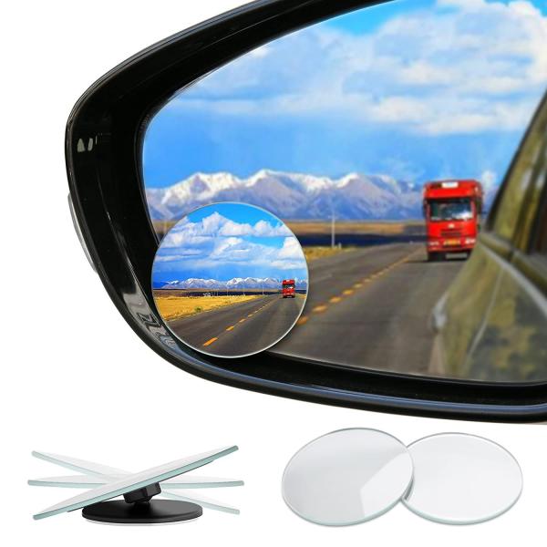 商品名:  Blind Spot Mirror Frameless LIBERRWAY Wide Angle Mirror Adjustable Round HD Glass Convex Rear View Mirror 360°Rota...
