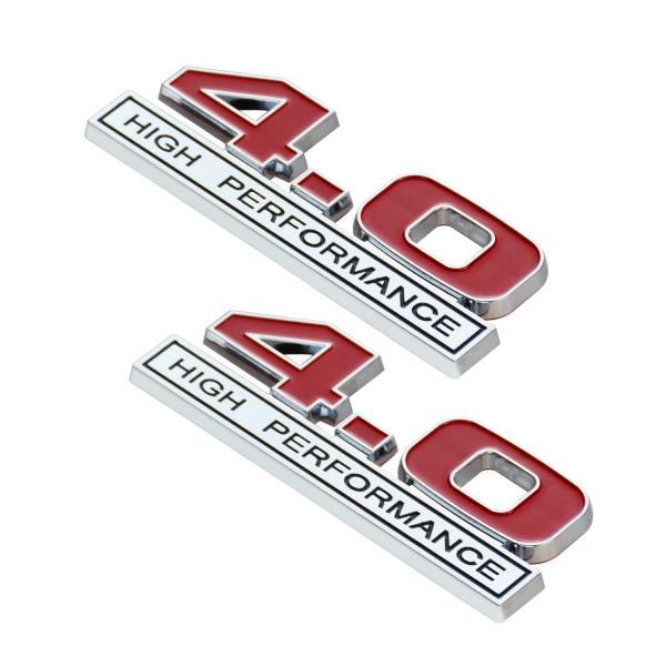 商品名:  Pair Set 4.0 Liter V6 High Performance Engine Emblems Badge 3D Decals Stickers Cars Trucks Chrome Black Redブランド: G...
