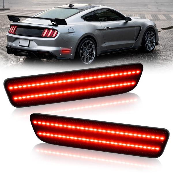 商品名: D-Lumina スモークレンズ LEDサイドマーカーライト Fo-rd Mustang 2005-2009対応 2列レッドフェンダーサイドマーカー リアサイドマーカーランプリフレクター 2個パック D-Lumina Smoked...