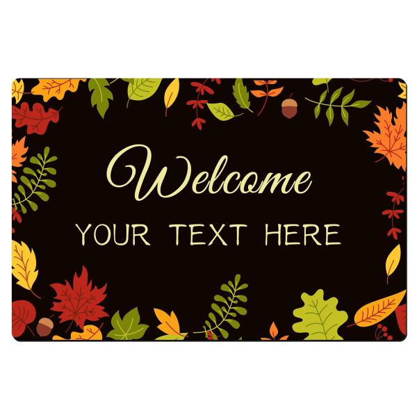 商品名:  Custom Fall Door Mat with Text,Maple Leaves Doormat Indoor Outdoor Entrance,Personalized Welcome Non Slip Kitchen ...