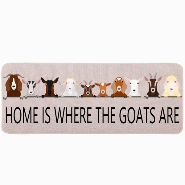 商品名: YOUWOUS Home is Where The Goats are ドアマット 17x47インチ 面白いウェルカムマット アウトドア ファームハウスのドアマット 玄関の装飾用 YOUWOUS Home is Where The...