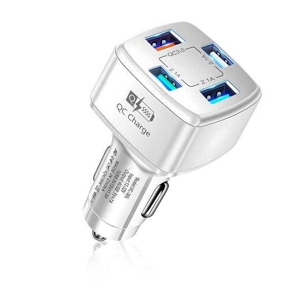 商品名: USBカーチャージャーアダプター 4ポート QC3.0 35W 7A 高速カーフォン充電器 マルチポート スマートクイックチャージャー LEDライト付き iPhone 13 12 11 Pro Max Samsung Galaxy...