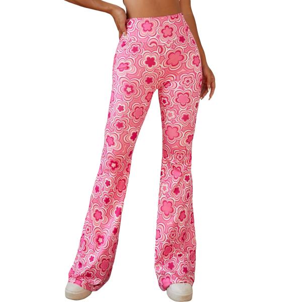 商品名:  OYOANGLE Women's Floral Print High Waist Yoga Pants Wide Leg Pants Bell Bottom Trousers Pink Mブランド: OYOANGLE商品サイズ:...