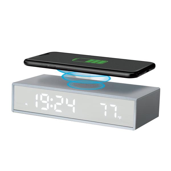 商品名:  BXCLCK Digital Alarm Clock with Wireless Charging, 15W Fast Wireless Charger Station for iPhone/Samsung Galaxy, 4 ...