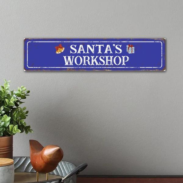 商品名:  Wooden Sign Santa's Workshop Wood Pallet Wooden Wall Table Sign Winter Holiday Christmas Farmhouse Style Wooden Wa...