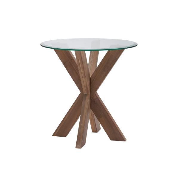 商品名: Powell パーネルX ベースサイドテーブル アカシアガラスウッド ナチュラル Powell Natural Wooden Modern Round Glass Top Parnell X Base Side Tableブランド...