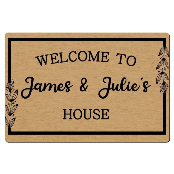 商品名:  Custom Welcome Mat with Text,Personalized Door Mat Indoor Outdoor Clear Print with Name,Customized Family Name Non...