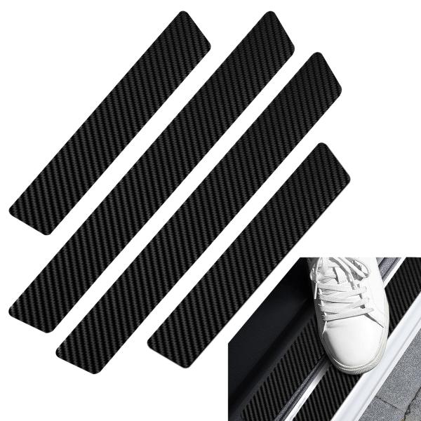 商品名:  SuperKaKa 4pcs car Door sill Protectors, Interesting Printed Pattern car Door Side Guards, PU Leather Carbon Fiber...