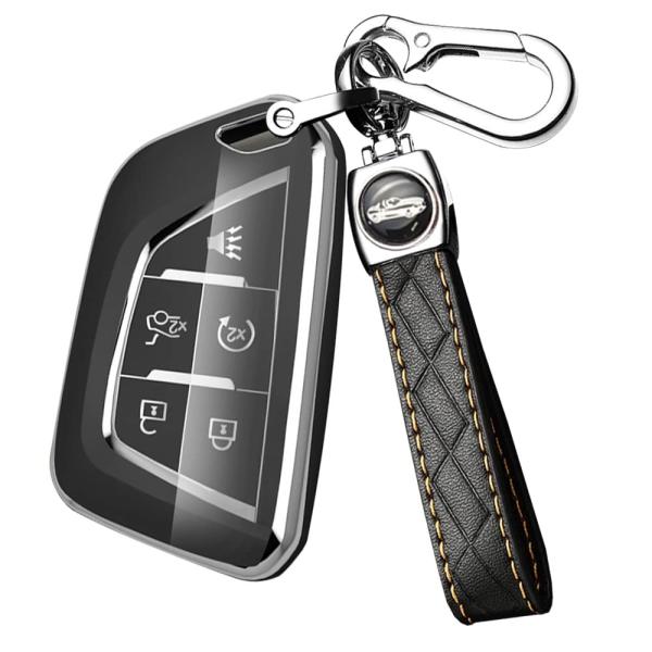 商品名:  ontto Key Case Compatible with Cadillac CT5 CT6 2020 2021 Smart Remote Key Fob Cover Full Protection Anti-Scratche...