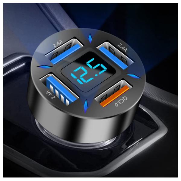 商品名:  66W Fast USB Car Charger Fast Charge with Voltmeter LED Light Display Car Charger Adapter Compatible for iPhone 14...