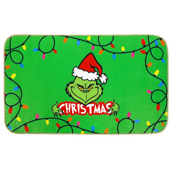 商品名:  Whaline Christmas Green Cartoon Doormat 17 x 29 Inch Xmas Funny Character Non-Slip Felt Rubber Floor Mat Colorful ...