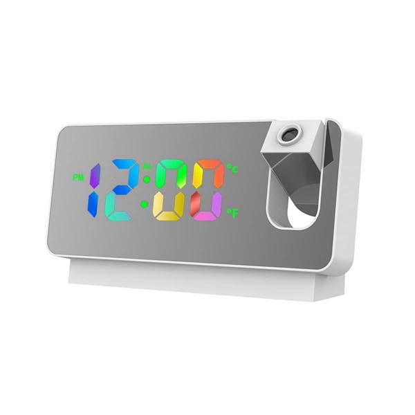 商品名: BAOTOP 投影目覚まし時計 寝室用 天井ミラー目覚まし時計 大きな表示 カラフルなデジタル時計 USB充電器ポート 12/24時間 DSTスヌーズ ミラーLED大音量目覚まし時計 (ホワイト) BAOTOP Projectio...