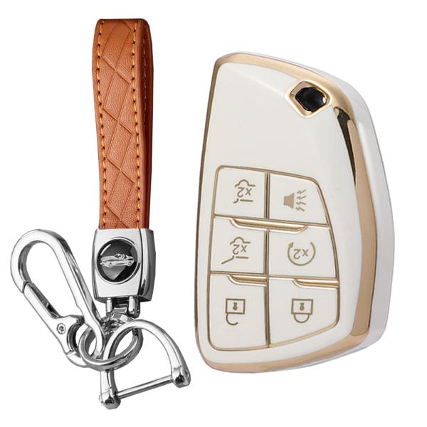 商品名:  KUNIO Car Key Fob Cover Case Key Fit for Buick Envision Chevy Tahoe Key Protector Keychain TPU Key Holder 6 Button...