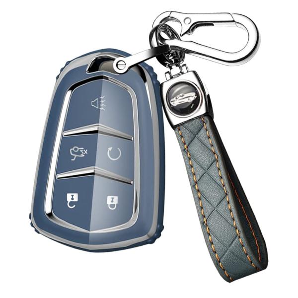 商品名:  ontto Car Key Cover Fit for Cadillac 5-Button,Light and Glossy Key Shell Full Protection for Escalade CTS SRX XT5 ...