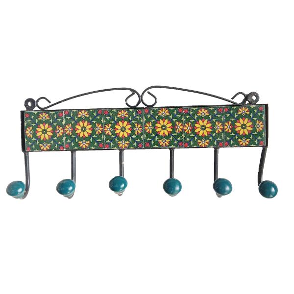 商品名: PARIJAT HANDICRAFT ハンドペイント 美しく異なるデザイン セラミック壁フックハンガー キーホルダー 帽子 洋服掛け バスタオル フックハンガー (クロスハンガー-16) PARIJAT HANDICRAFT Ha...