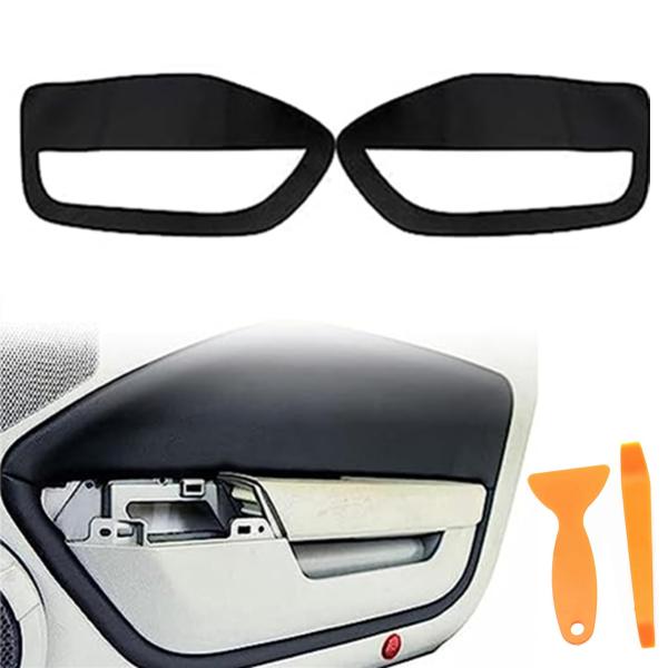 商品名:  NLQR 2PCS Front Left And Right Side Door Panel Insert Cards Cover Leather Black Compatible with Ford Mustang 2007 ...