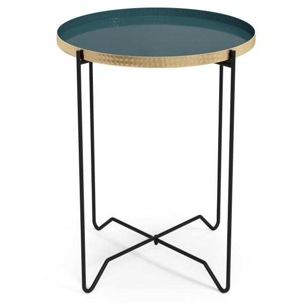 商品名: SIMPLIHOME Layton ラウンドメタルサイドエンドテーブル 19インチ ティール SIMPLIHOME Layton Modern 19 Inch Wide Round Metal Side Table in Teal...