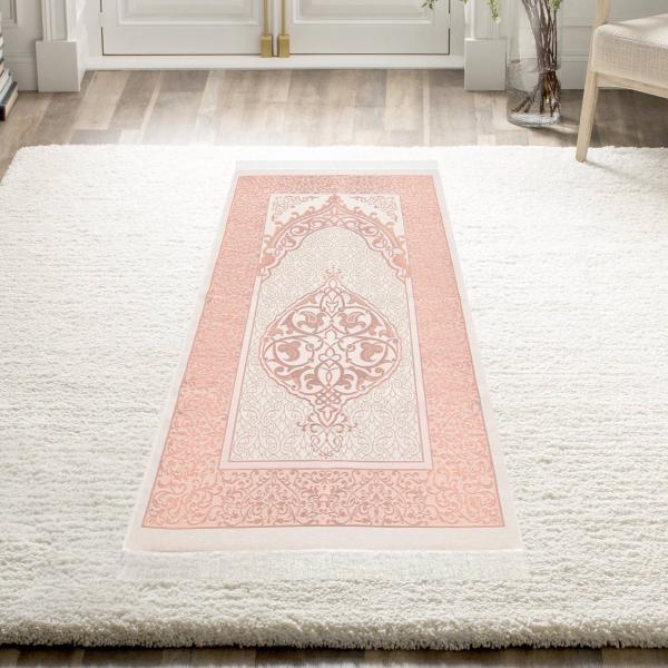 商品名:  Luxemin Orange Color Luxurious Sheen, Soft and Velvety Muslim Prayer Rug | Janamaz | Sajadah | Soft Islamic Prayer...