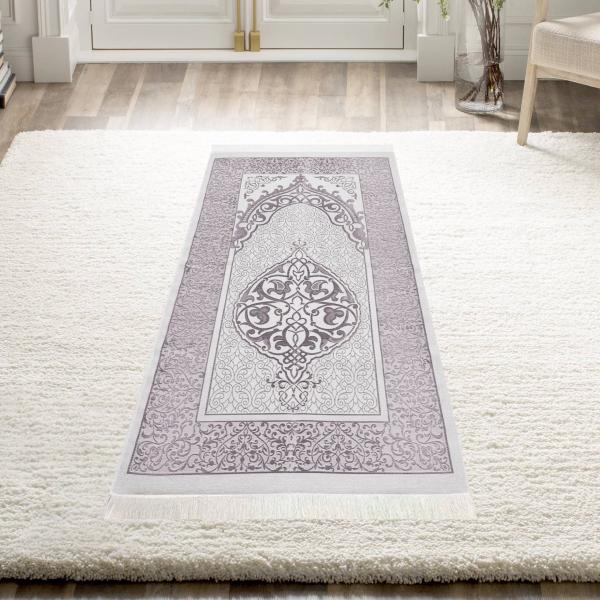 商品名:  Luxemin Mauve Color Luxurious Sheen, Soft and Velvety Muslim Prayer Rug | Janamaz | Sajadah | Soft Islamic Prayer ...