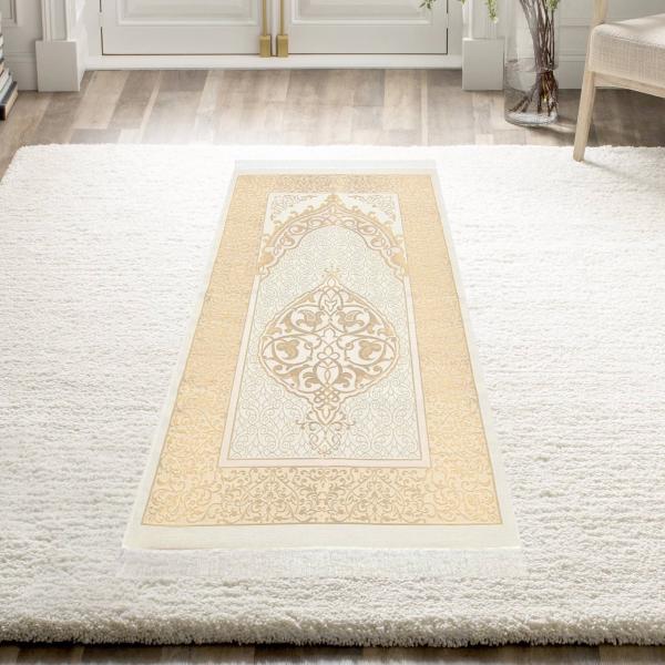 商品名:  Luxemin Golden Color Luxurious Sheen, Soft and Velvety Muslim Prayer Rug | Janamaz | Sajadah | Soft Islamic Prayer...